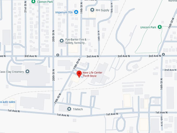 16. new life center thrift store (221 19th st n) map