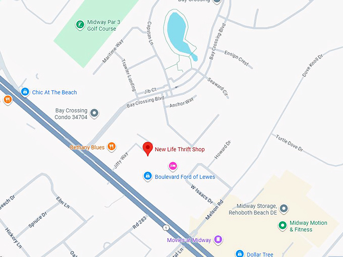 16. new life thrift shop map