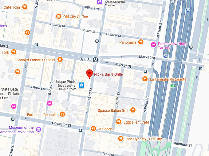 16. nick's bar & grille map