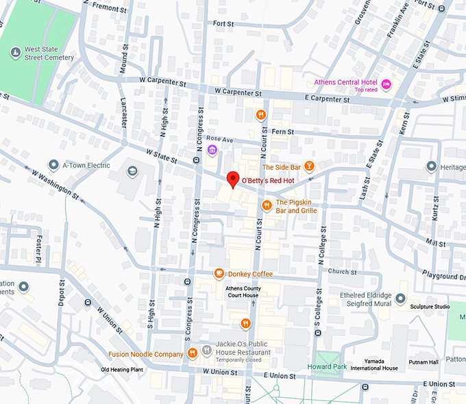 16. o&rsquo;betty&rsquo;s red hot map