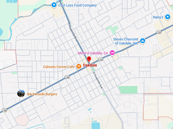 16. oakdale, ca map