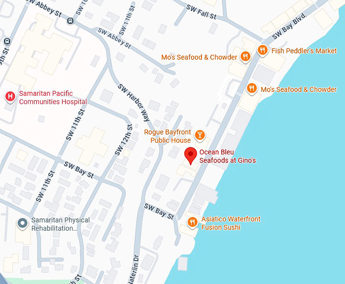 16. ocean bleu seafoods at gino's map