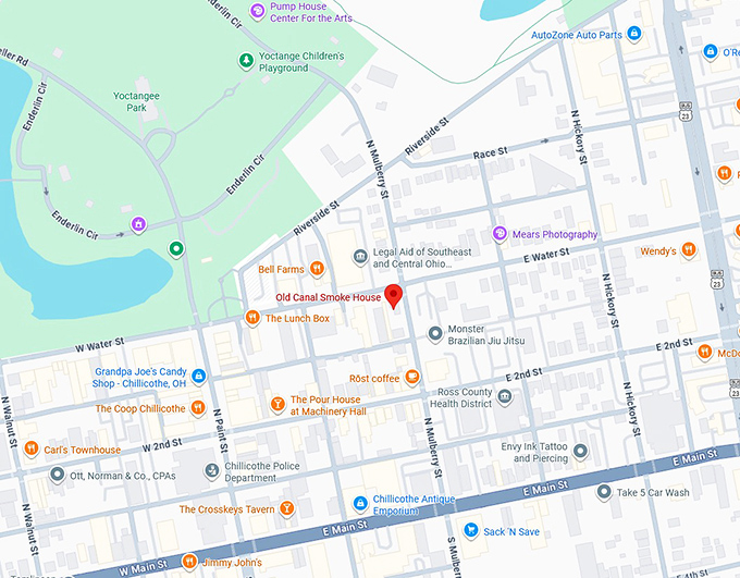 16. old canal smoke house map