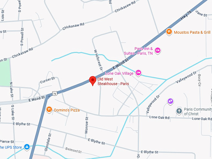 16. old west steakhouse paris map