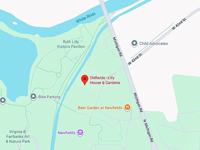 16. oldfields&ndash;lilly house & gardens map