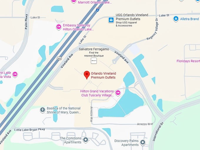 16. orlando vineland premium outlets map