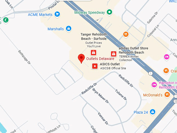 16. outlets delaware map