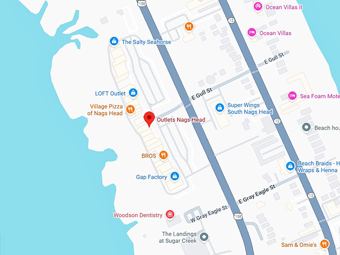 16. outlets nags head map