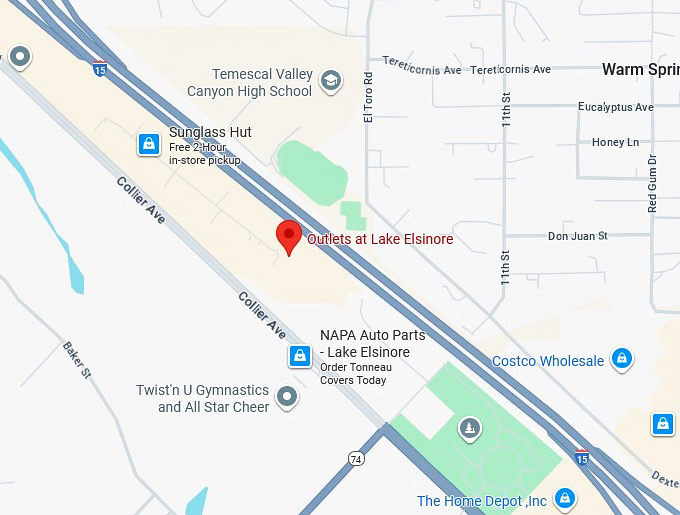 16. outlets at lake elsinore map