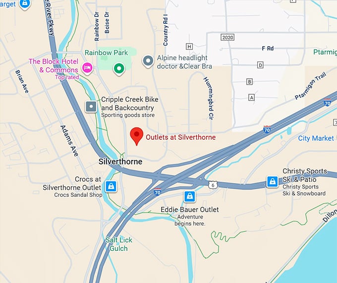 16. outlets at silverthorne map