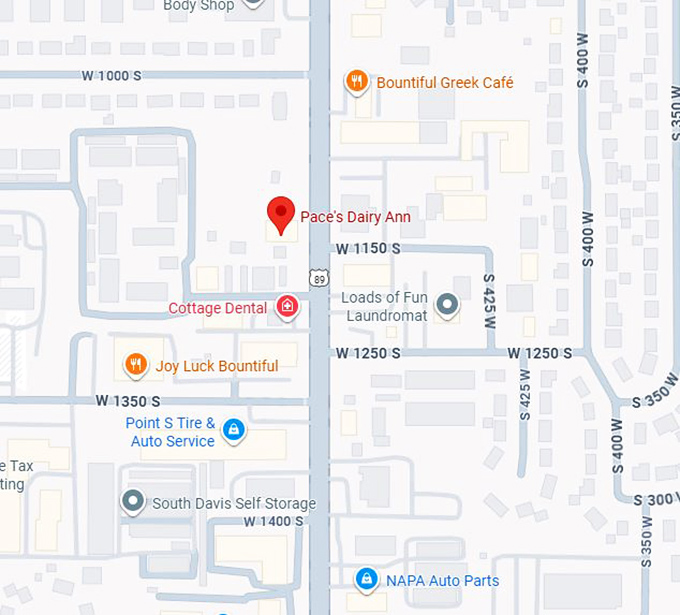 16. pace&rsquo;s dairy ann (1180 s 500 w) map