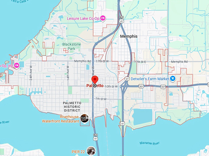 16. palmetto, fl map