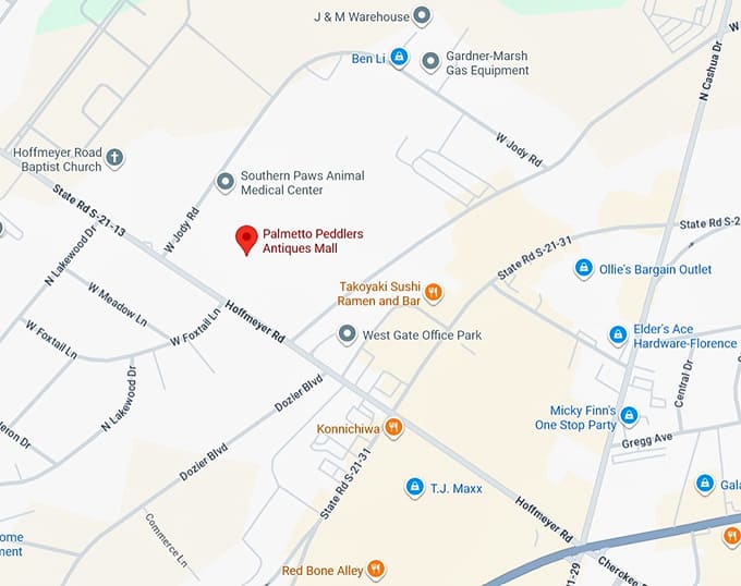 16. palmetto peddlers antiques mall map