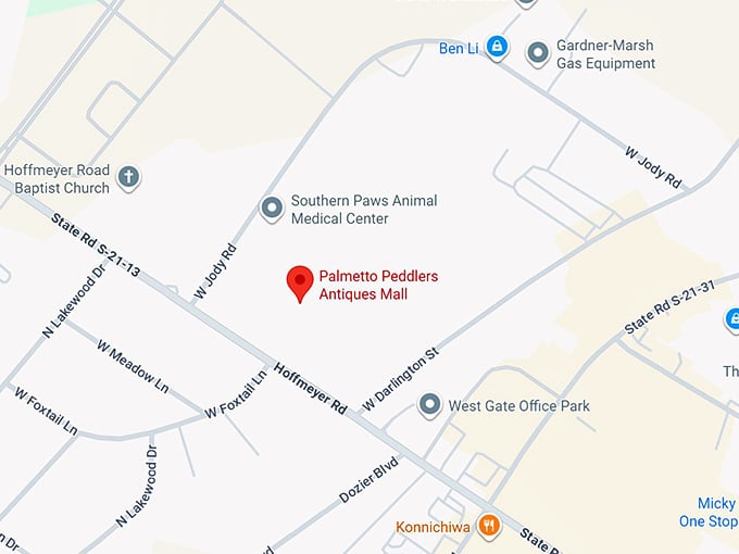 16. palmetto peddlers antiques mall map