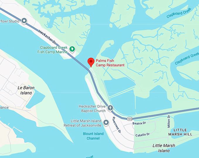 16. palms fish camp restaurant map