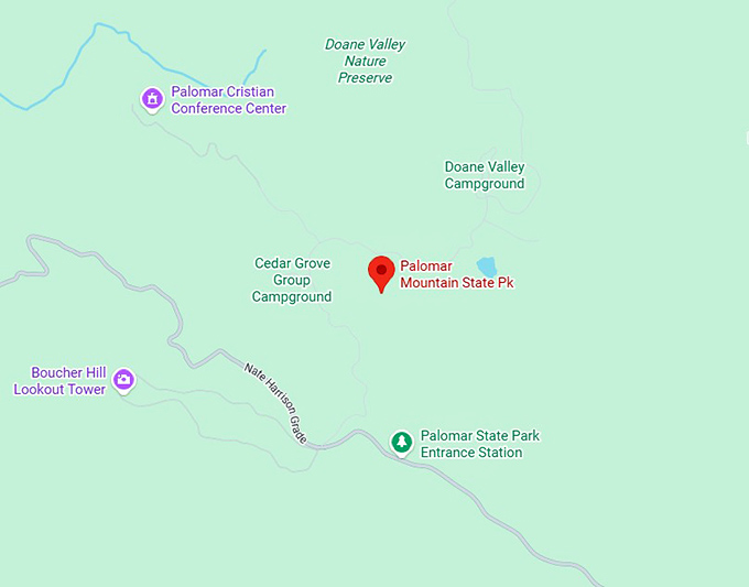 16. palomar mountain state park map