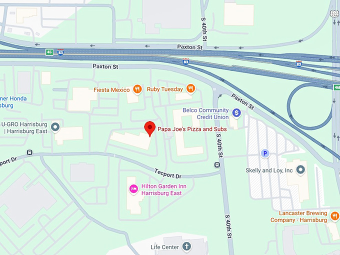 16. papa joe's pizza and subs map