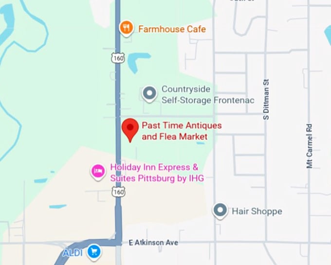 16. past time antiques and flea market map