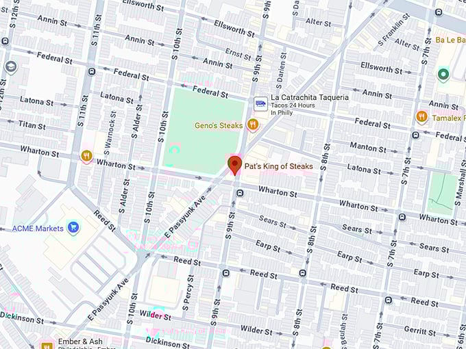 16. pat's king of steaks map