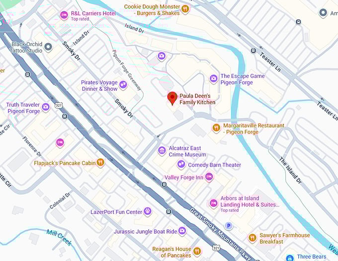 16. paula deen's family kitchen map