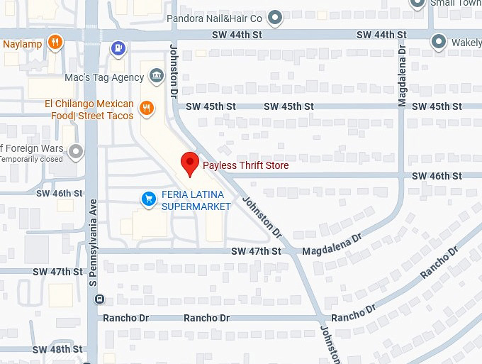 16. payless thrift store map