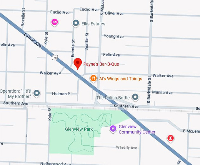 16. payne&rsquo;s bar b que map