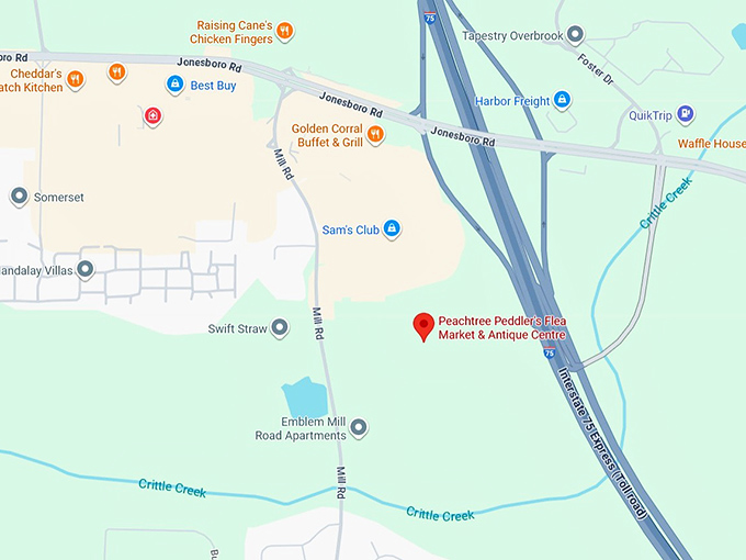 16. peachtree peddler's flea market & antique centre map