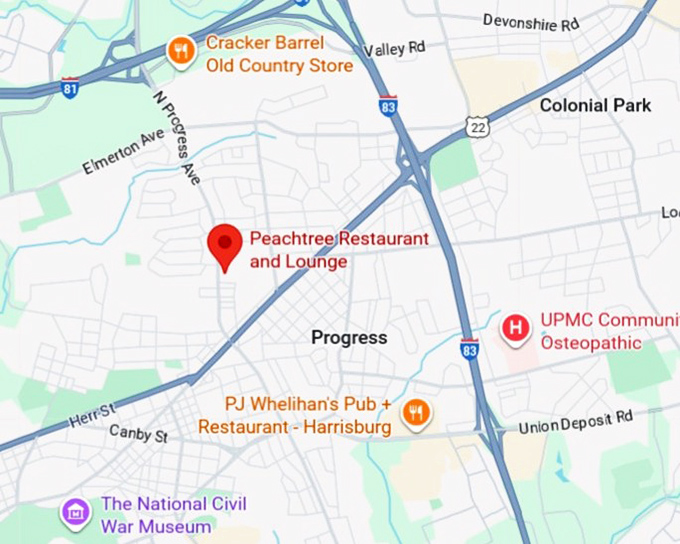 16. peachtree restaurant and lounge map