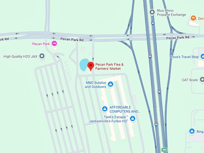 16. pecan park flea & farmers' market map