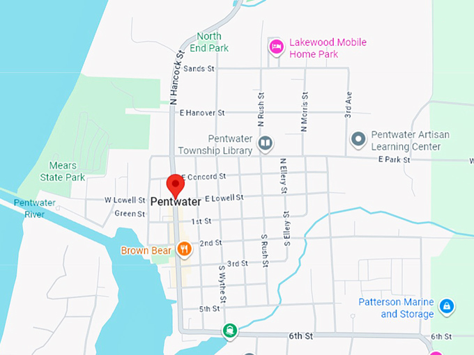 16. pentwater, mi map