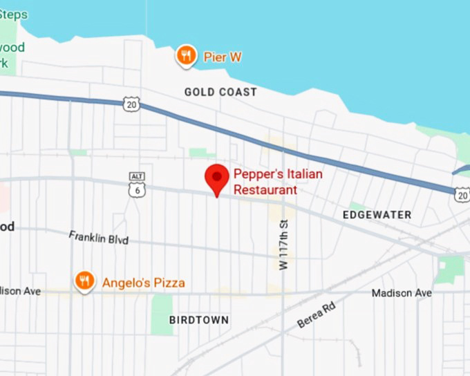 16. pepper's italian restaurant map