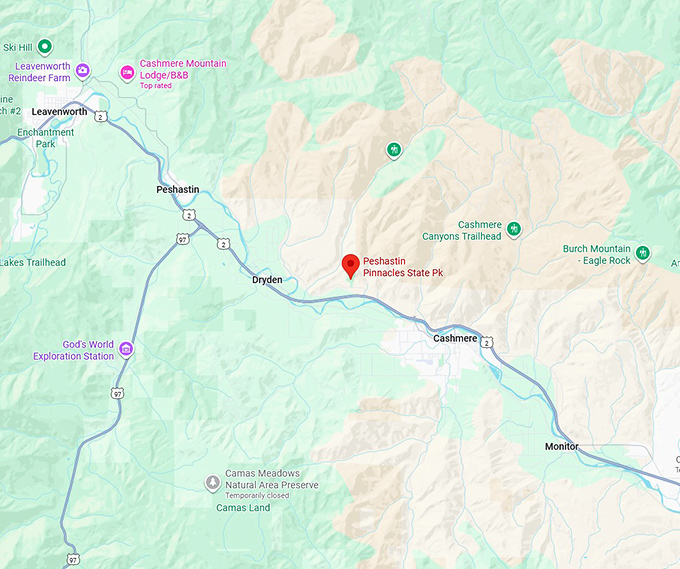 16. peshastin pinnacles state park map