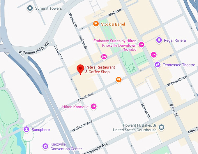 16. pete's restaurant & coffee shop map