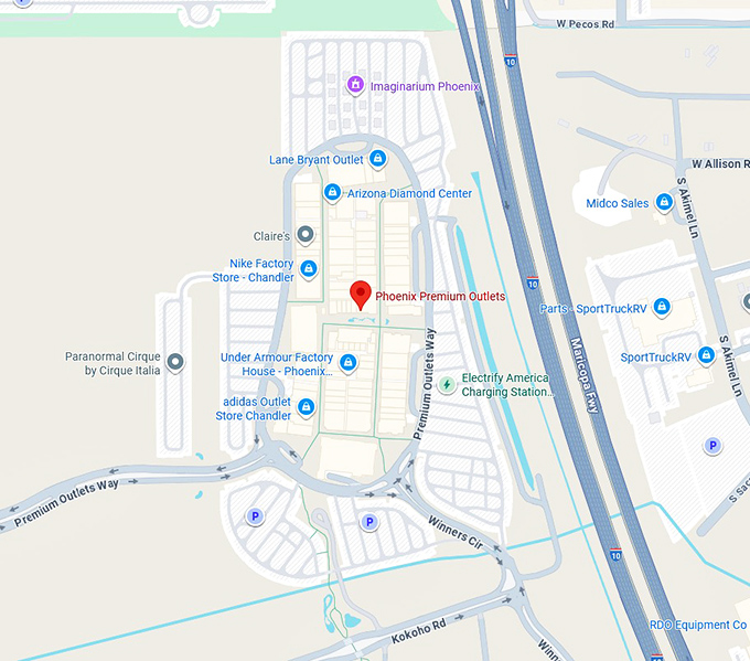 16. phoenix premium outlets map