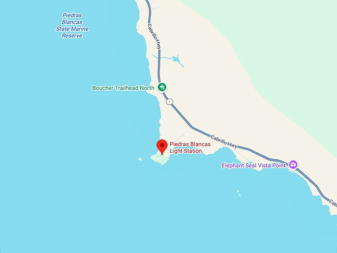 16. piedras blancas light station map