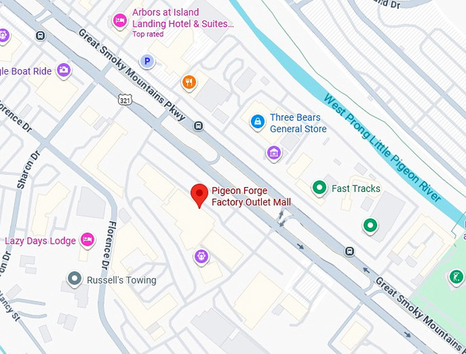 16. pigeon forge factory outlet mall map