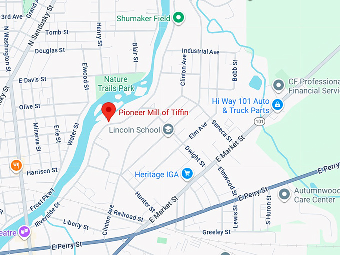16. pioneer mill of tiffin map