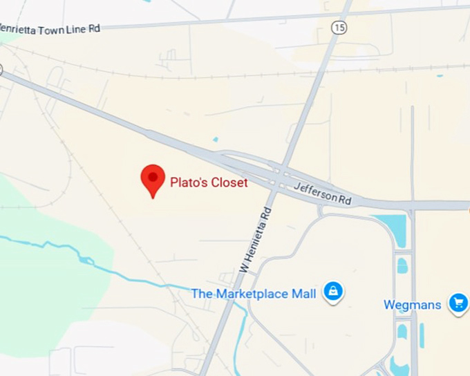 16. plato’s closet (3333 w henrietta rd suite 23) map