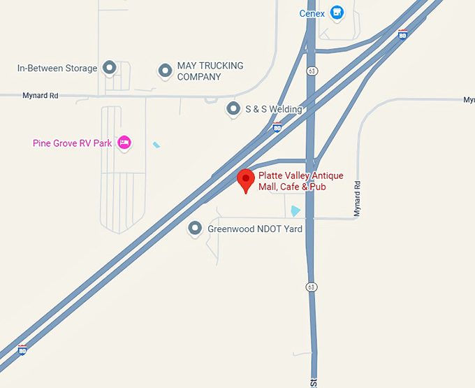 16. platte valley antique mall, cafe & pub map