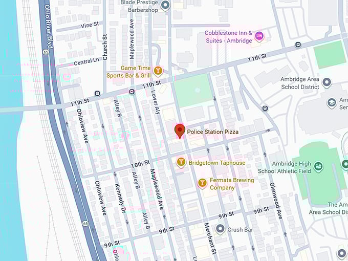 16. police station pizza map