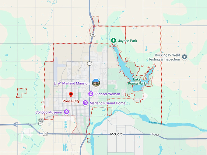 16. ponca city, ok map