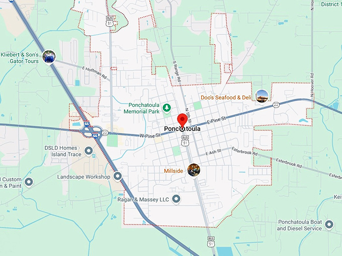 16. ponchatoula, la map