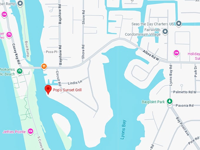 16. pop's sunset grill map