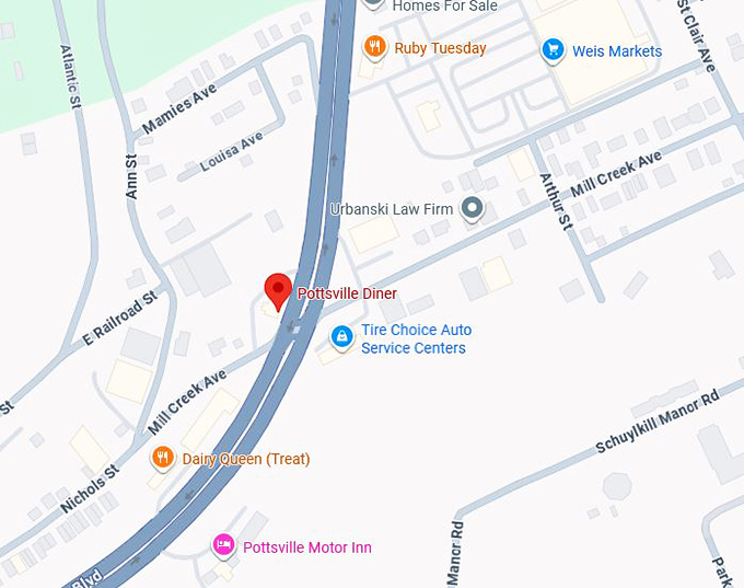 16. pottsville diner map