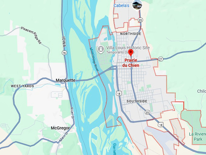 16. prairie du chien map