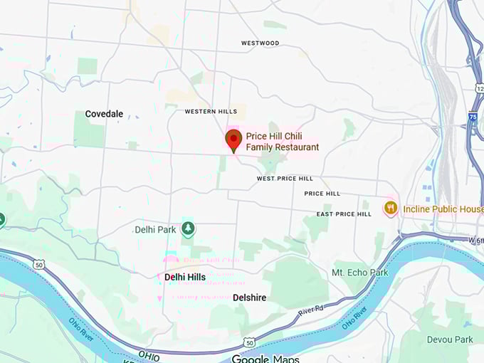 16. price hill chili family restaurant map