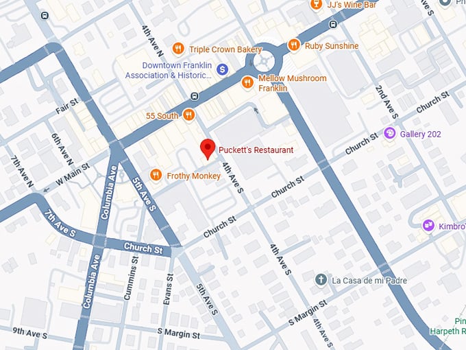 16. puckett's restaurant map