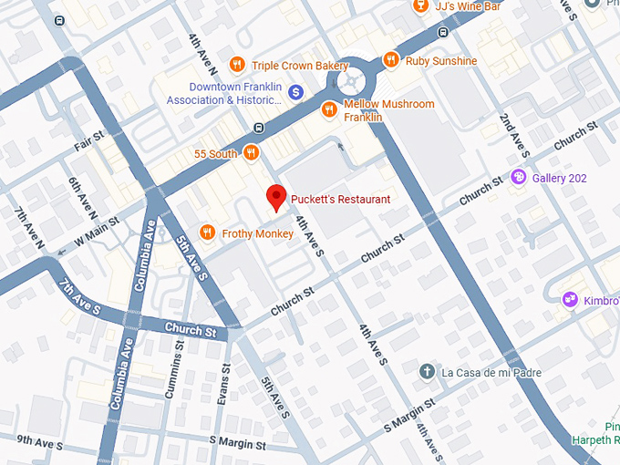 16. puckett's restaurant map