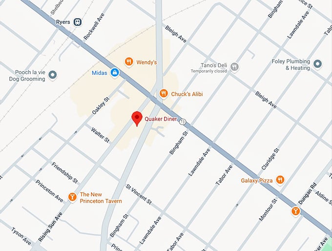 16. quaker diner map