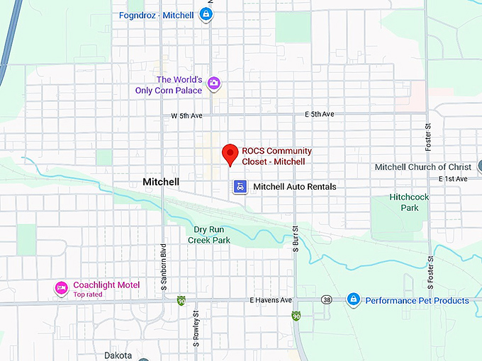16. rocs community closet mitchell map
